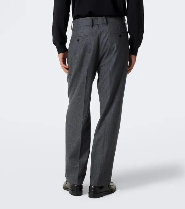 Dolce & Gabbana Virgin Wool Flannel Wide-leg Pants