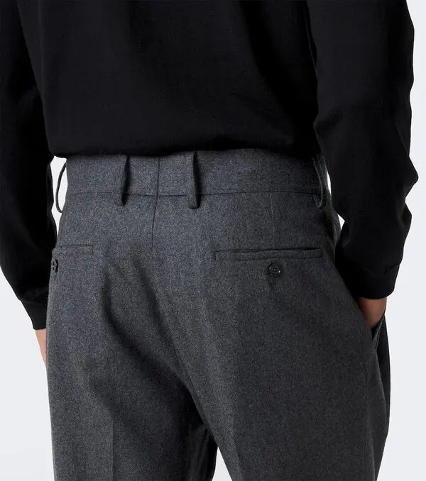 Dolce & Gabbana Virgin Wool Flannel Wide-leg Pants