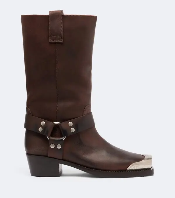 Paris Texas Roxy Embellished Leather Biker Boots