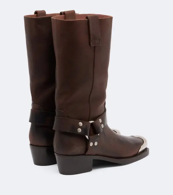 Paris Texas Roxy Embellished Leather Biker Boots