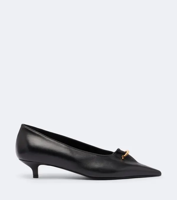 TOTEME Pierced Embellished Leather Pumps