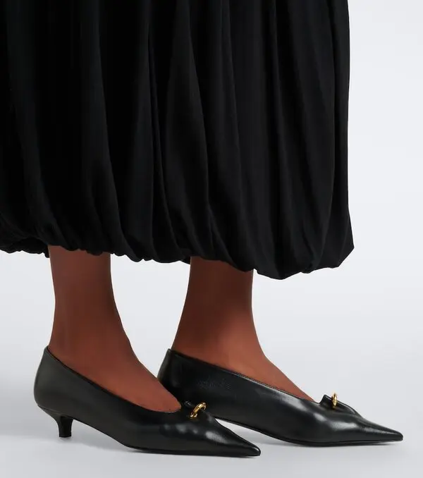 TOTEME Pierced Embellished Leather Pumps