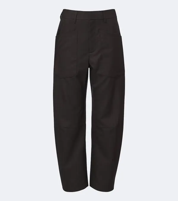 NILI LOTAN Shon Virgin Wool Barrel-leg Pants