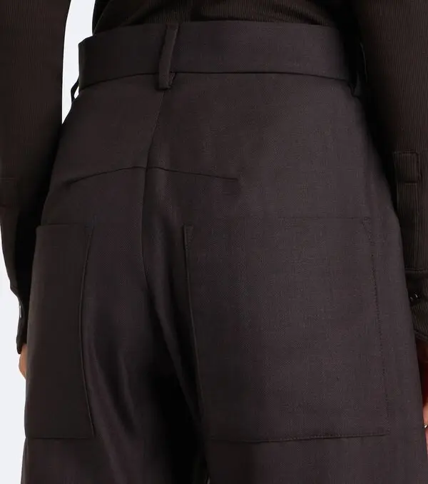 NILI LOTAN Shon Virgin Wool Barrel-leg Pants