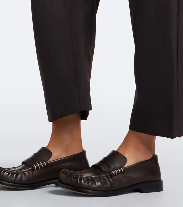 NILI LOTAN Shon Virgin Wool Barrel-leg Pants