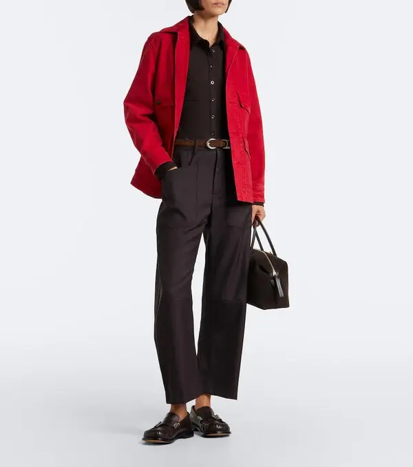 NILI LOTAN Shon Virgin Wool Barrel-leg Pants