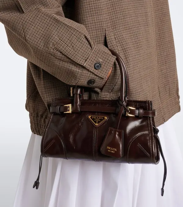 Prada Bonnie Mini Leather Top-handle Bag