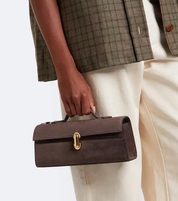 Savette Symmetry Slim Suede Top-handle Bag