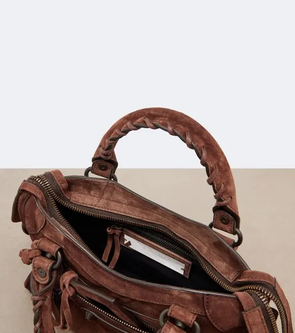 Balenciaga Le City Mini Suede Top-handle Bag