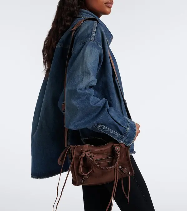 Balenciaga Le City Mini Suede Top-handle Bag