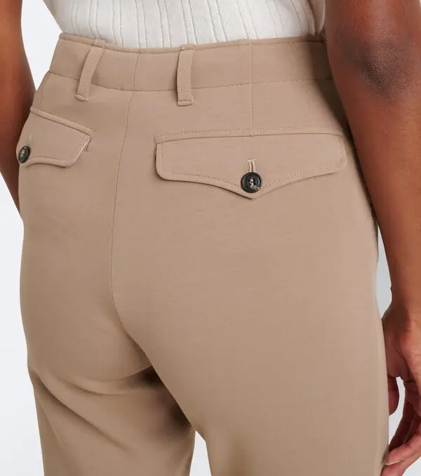 Eleventy Suede-trimmed Cropped Trousers