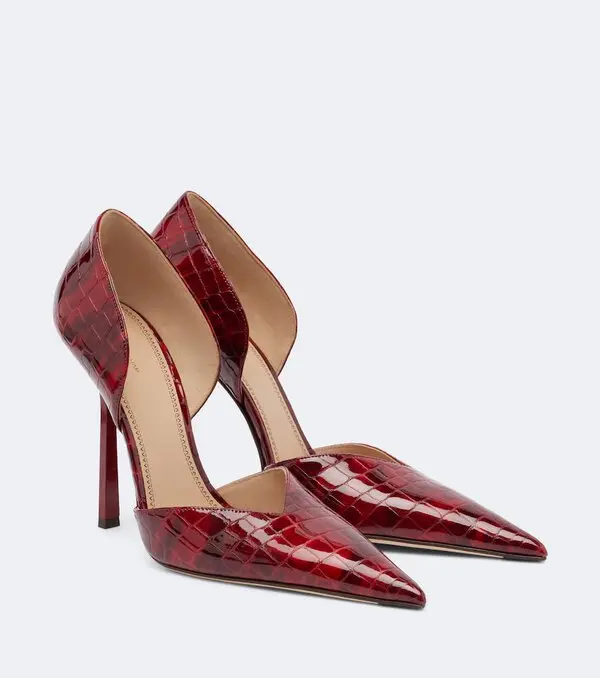 Victoria Beckham Croc-effect Leather Pumps - Red
