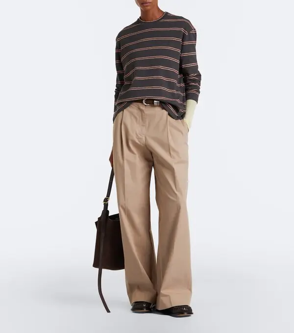 JIL SANDER Striped Cotton T-shirt