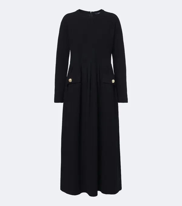 Max Mara Wool And Cotton-blend Midi Dress