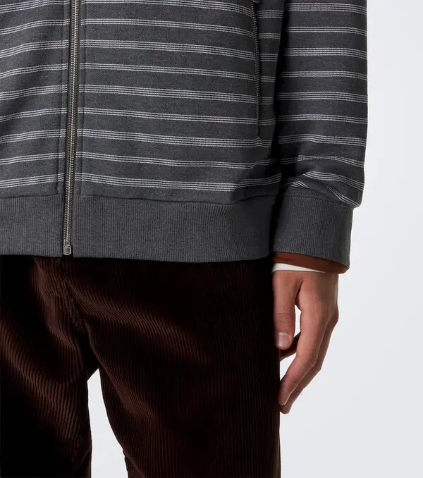 Miu Miu Striped Oversized Cotton Fleece Sweatshirt