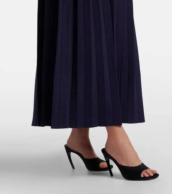 SELF-PORTRAIT Belted Ribbed-knit Midi Dress