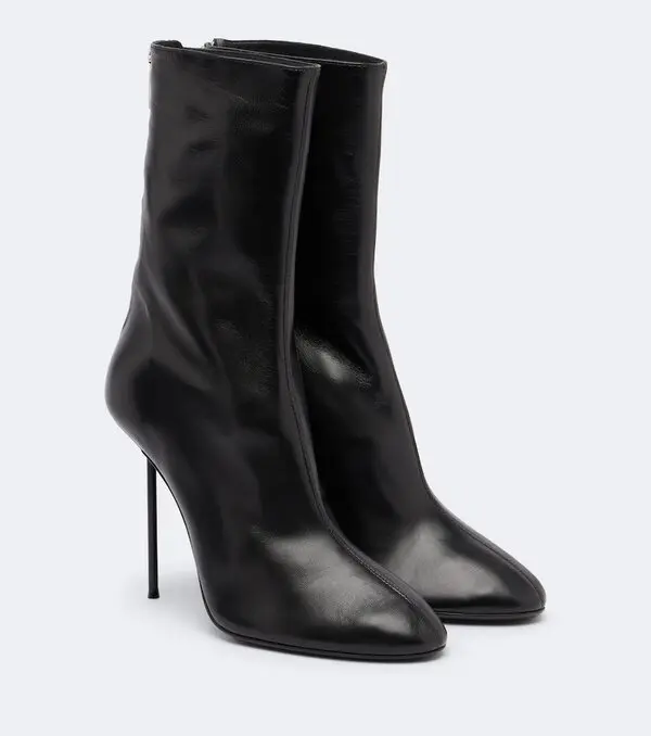 Paris Texas Lidia Leather Ankle Boots - Black