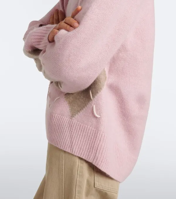 Arch4 Sloane Argyle Cashmere Sweater - Pink