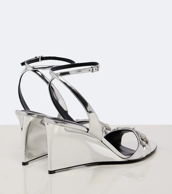 Gucci Donna Leather Wedge Sandals