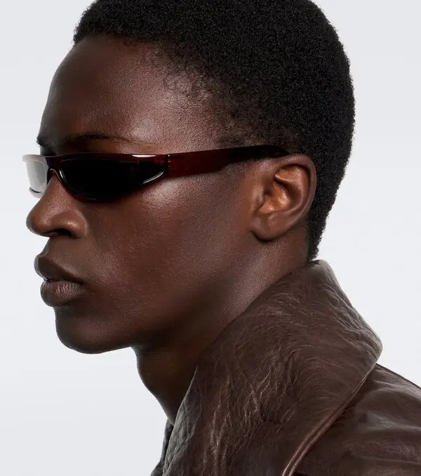 Rick Owens Fog Rectangular Sunglasses - Red
