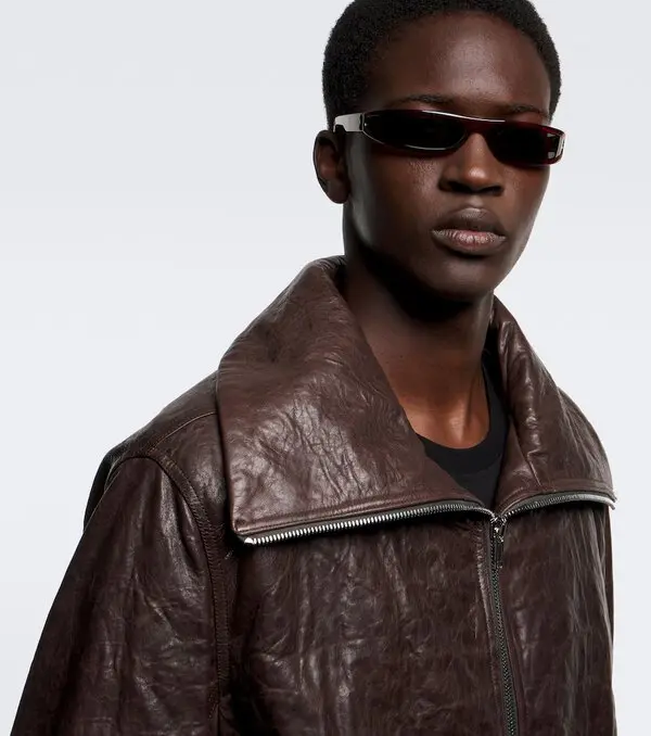 Rick Owens Fog Rectangular Sunglasses - Red