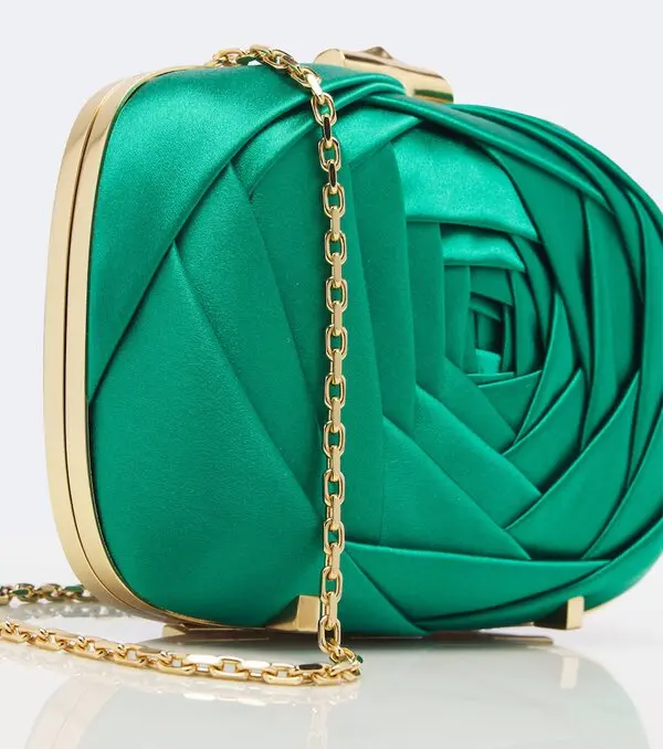 ROGER VIVIER Rose Vivier Satin Clutch