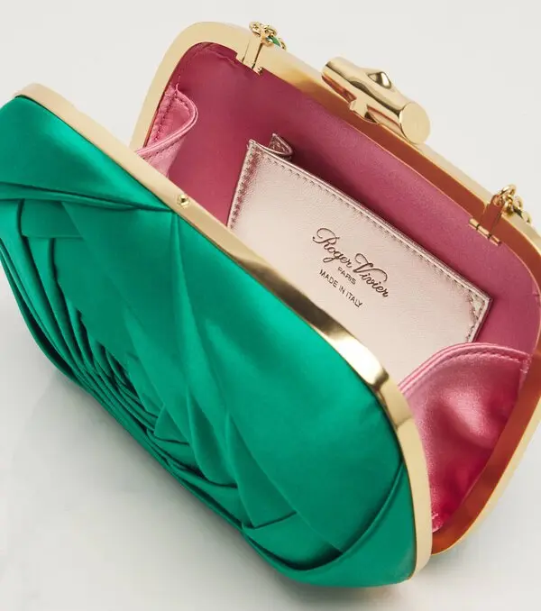ROGER VIVIER Rose Vivier Satin Clutch