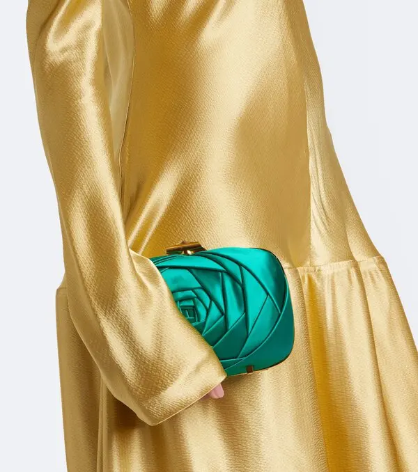 ROGER VIVIER Rose Vivier Satin Clutch