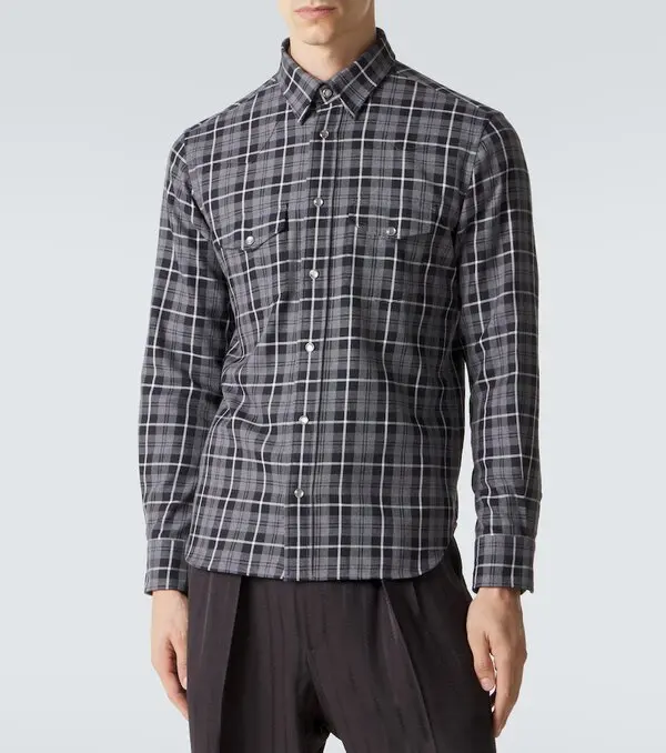 TOM FORD Checked Cotton Twill Western Shirt