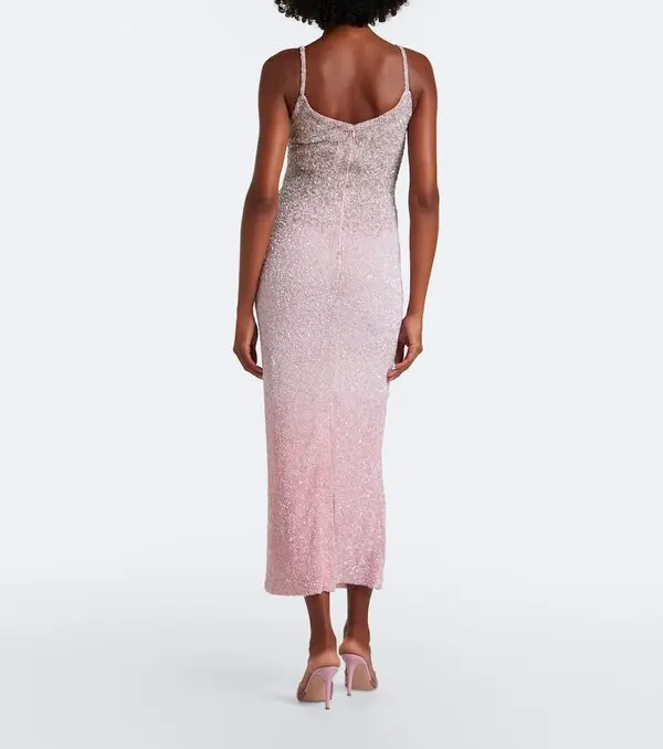 LA FUORI Embellished Floral-appliqué Gown