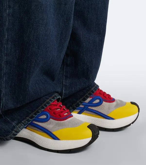 Loewe Pogo Colorblocked Mesh-trimmed Sneakers