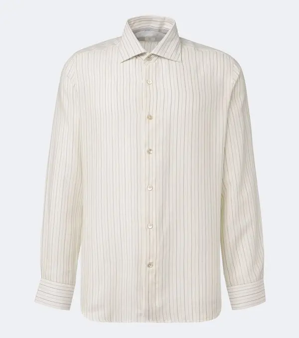 Eleventy Striped Twill Shirt