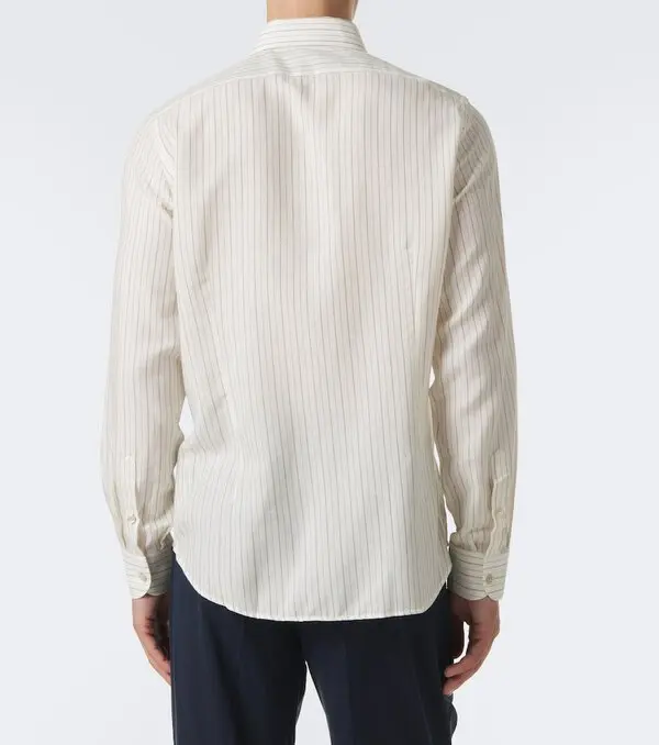 Eleventy Striped Twill Shirt