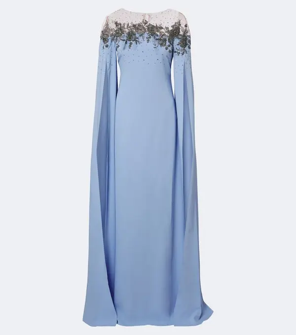 Carolina Herrera Embellished Crepe Gown