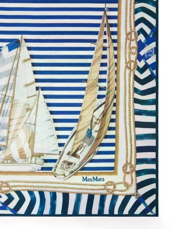 Max Mara Nautical-print Silk Scarf