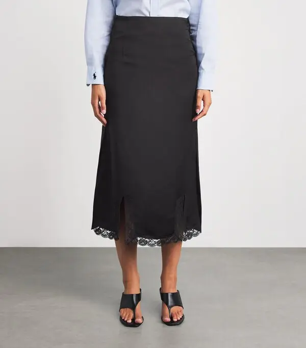 Sandro Lace-detail Midi Skirt