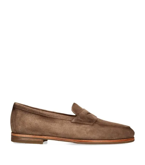 Santoni Suede Carla Loafers - Brown
