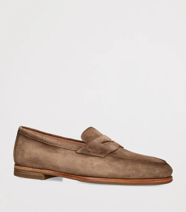 Santoni Suede Carla Loafers - Brown