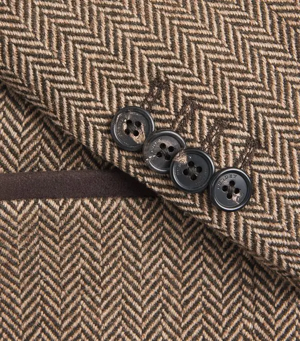 Purdey Wool Tweed Herringbone Atholl Blazer