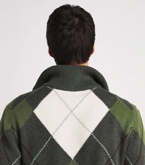 Purdey Wool-cashmere Strathmore Argyle Quarter-zip Sweater