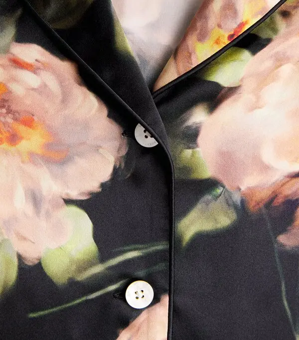 Harrods Silk Midnight Rose Pyjama Set