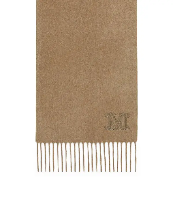 Max Mara Cashmere Monogram Scarf - Beige