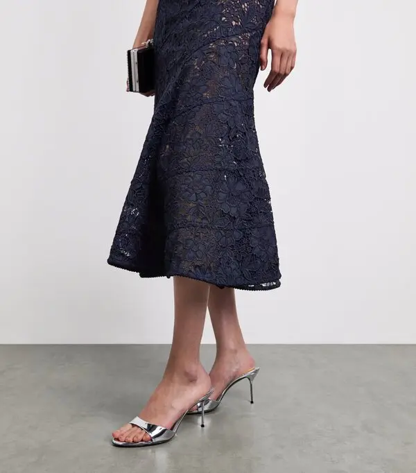 SELF-PORTRAIT Lace Sleeveless Midi Dress