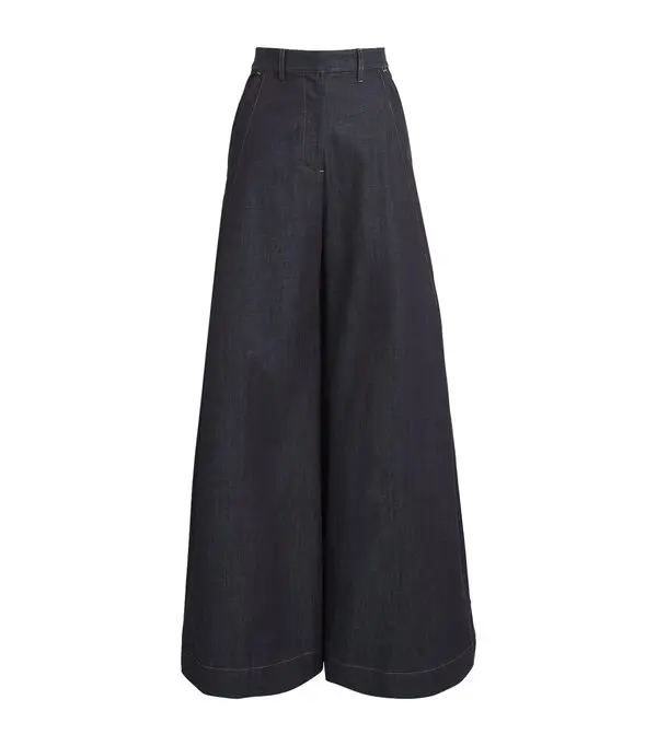 Palmer//harding Elara High-rise Wide-leg Jeans - Navy