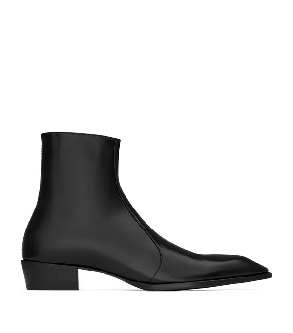 Saint Laurent Leather Aurelien Ankle Boots