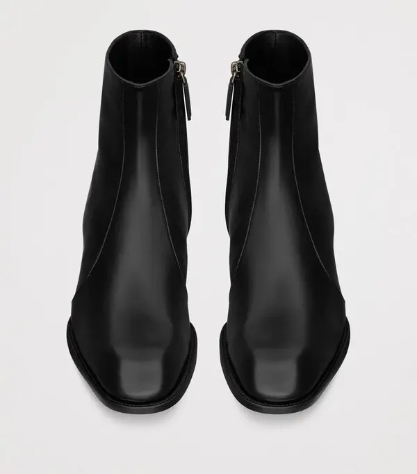 Saint Laurent Leather Aurelien Ankle Boots