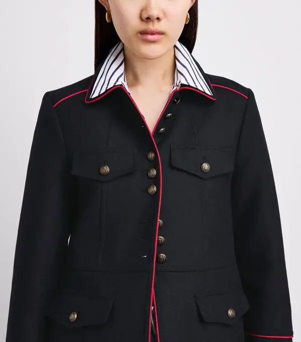 ME+EM Wool-blend Slim Military Jacket