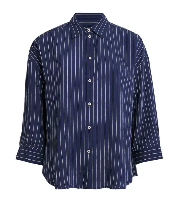 ME+EM Cotton Voile Cropped-sleeve Shirt