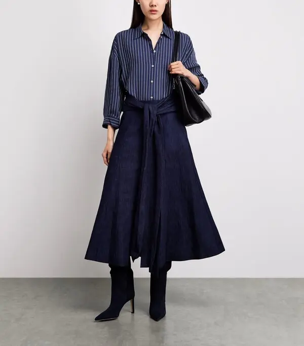 ME+EM Cotton Voile Cropped-sleeve Shirt