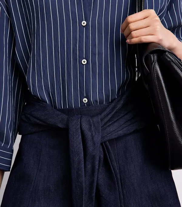ME+EM Cotton Voile Cropped-sleeve Shirt